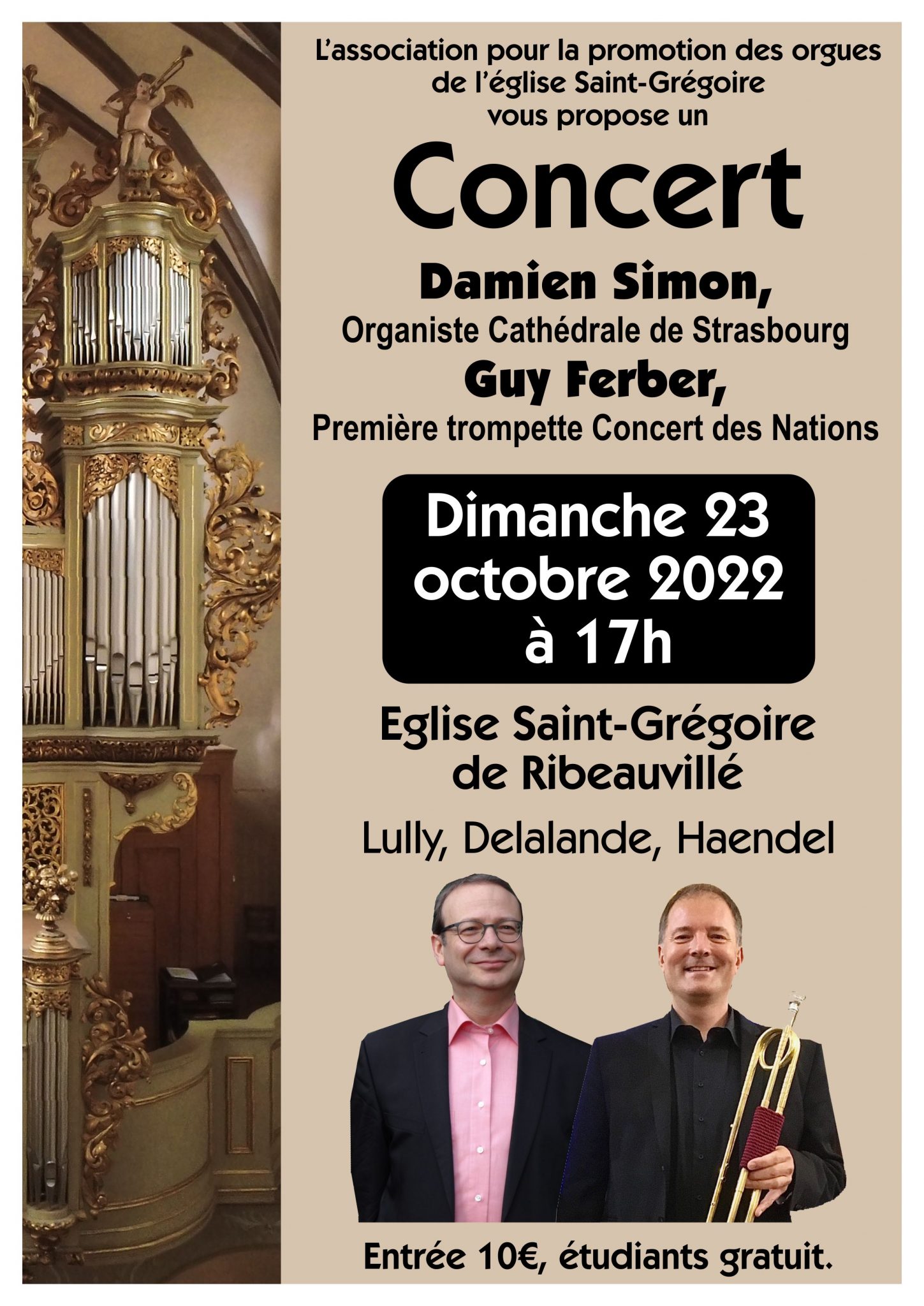 Concert de Guy Ferber et Damien Simon, le 23/10/22 en l’église Saint ...